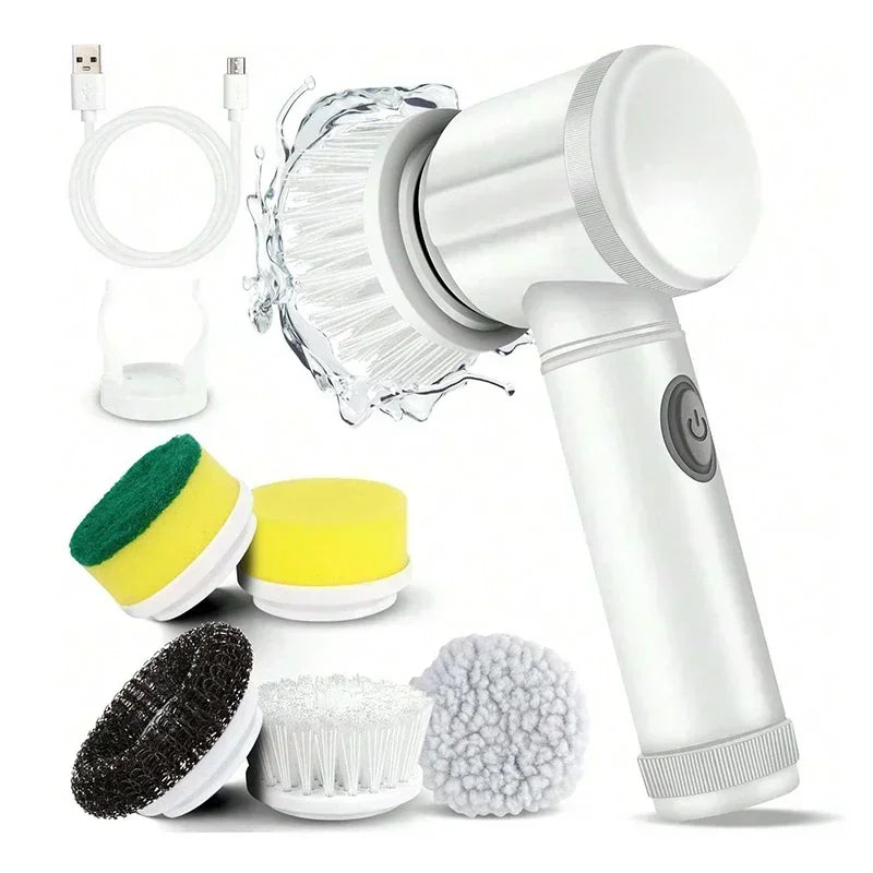 Electric Spin Scrubber 5 in 1 Electric Cleaning Brush Bathroom Cleanin ...